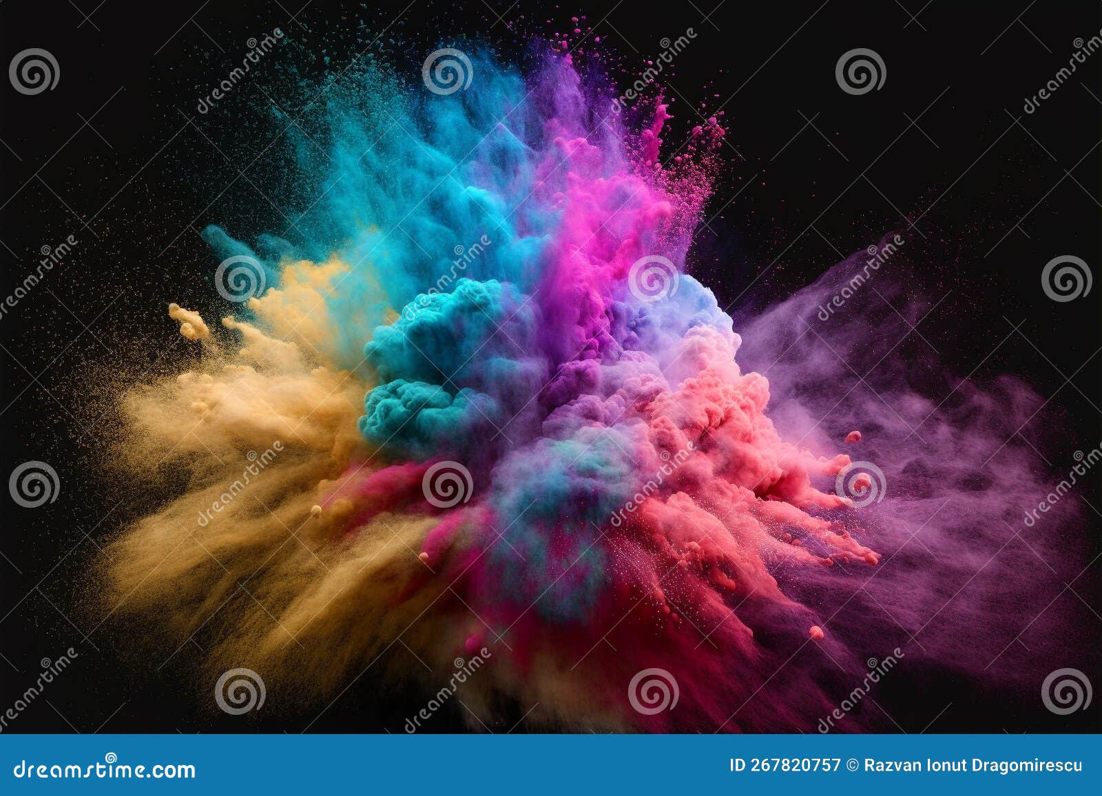 Explosive Color Powder Burst Rainbow Colors Dust Splash Concept. Ai ...
