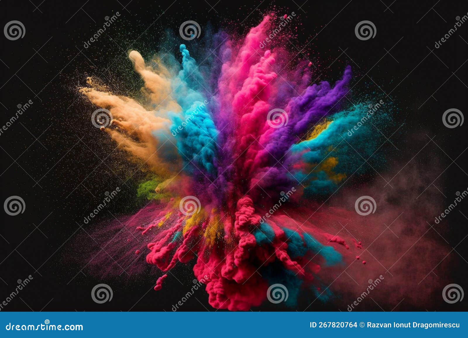 Explosive Color Powder Burst Rainbow Colors Dust Splash Concept. Ai ...