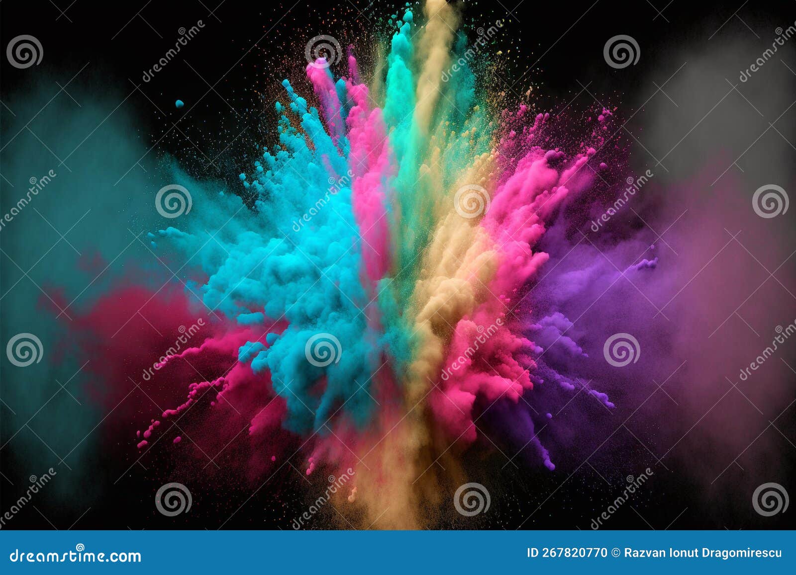 Explosive Color Powder Burst Rainbow Colors Dust Splash Concept. Ai ...
