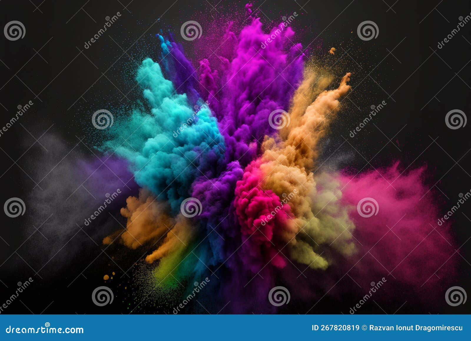Explosive Color Powder Burst Rainbow Colors Dust Splash Concept. Ai ...