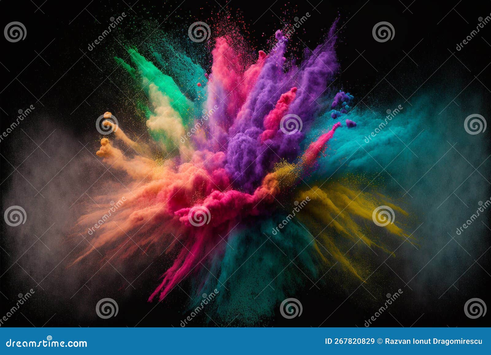 Explosive Color Powder Burst Rainbow Colors Dust Splash Concept. Ai ...