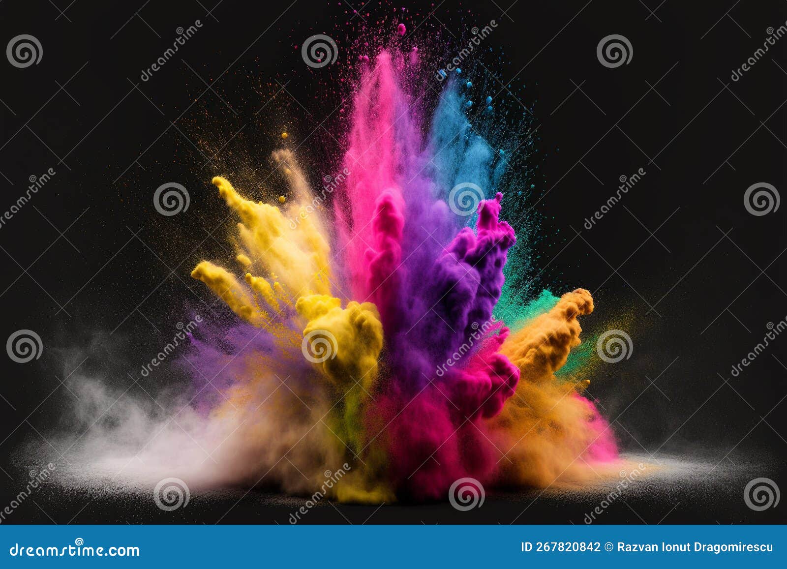 Explosive Color Powder Burst Rainbow Colors Dust Splash Concept. Ai ...