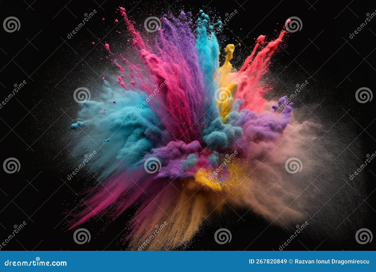 Explosive Color Powder Burst Rainbow Colors Dust Splash Concept. Ai ...