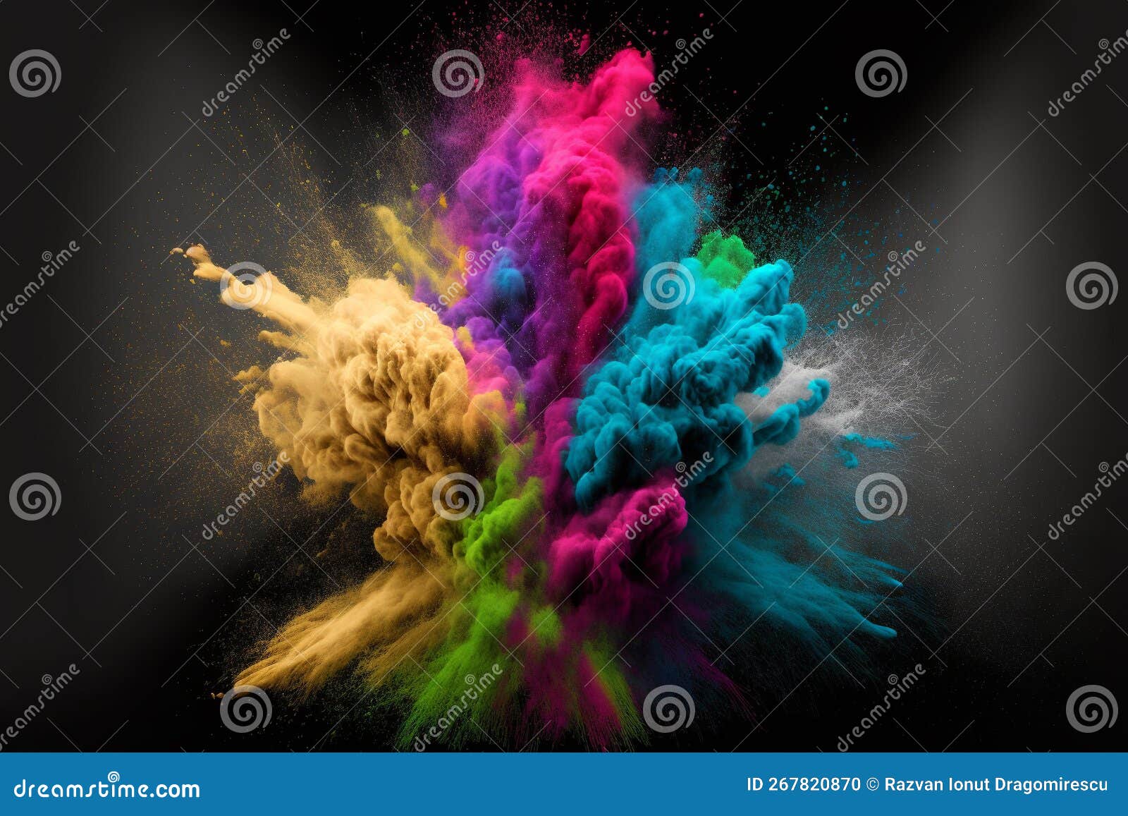 Explosive Color Powder Burst Rainbow Colors Dust Splash Concept. Ai ...