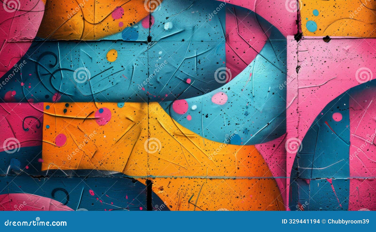 Explosive Colors and Patterns in Abstract Graffiti on Urban Wall. Stock ...