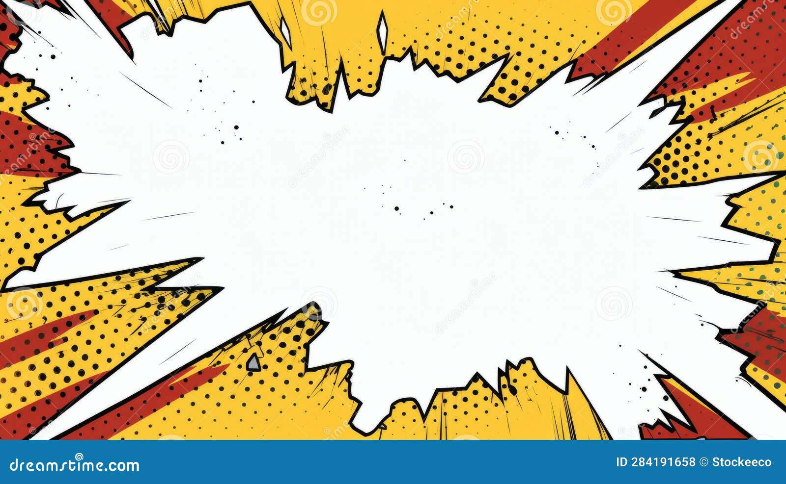 Explosive Comic Background with Bold Colors and Rough Edges Stock ...