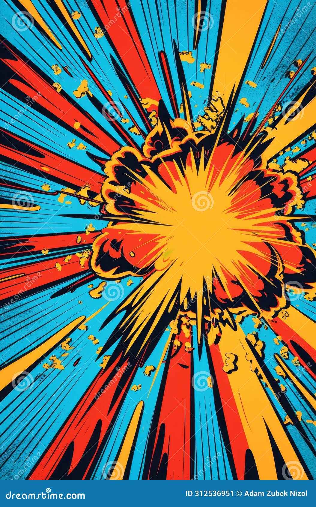 Explosive Comic Book Style Background Stock Illustration - Illustration ...