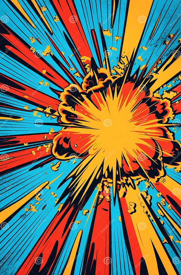 Explosive Comic Book Style Background Stock Illustration - Illustration ...