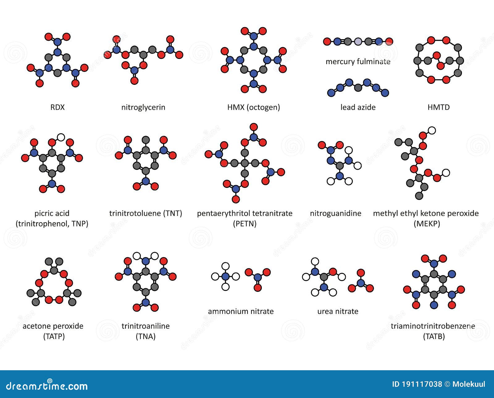 Pentaerythritol Tetranitrate PETN Explosive Molecule. Also Used As ...