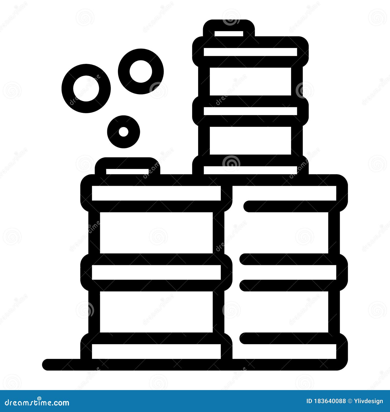 Explosive Danger Barrels Icon, Outline Style Stock Vector ...