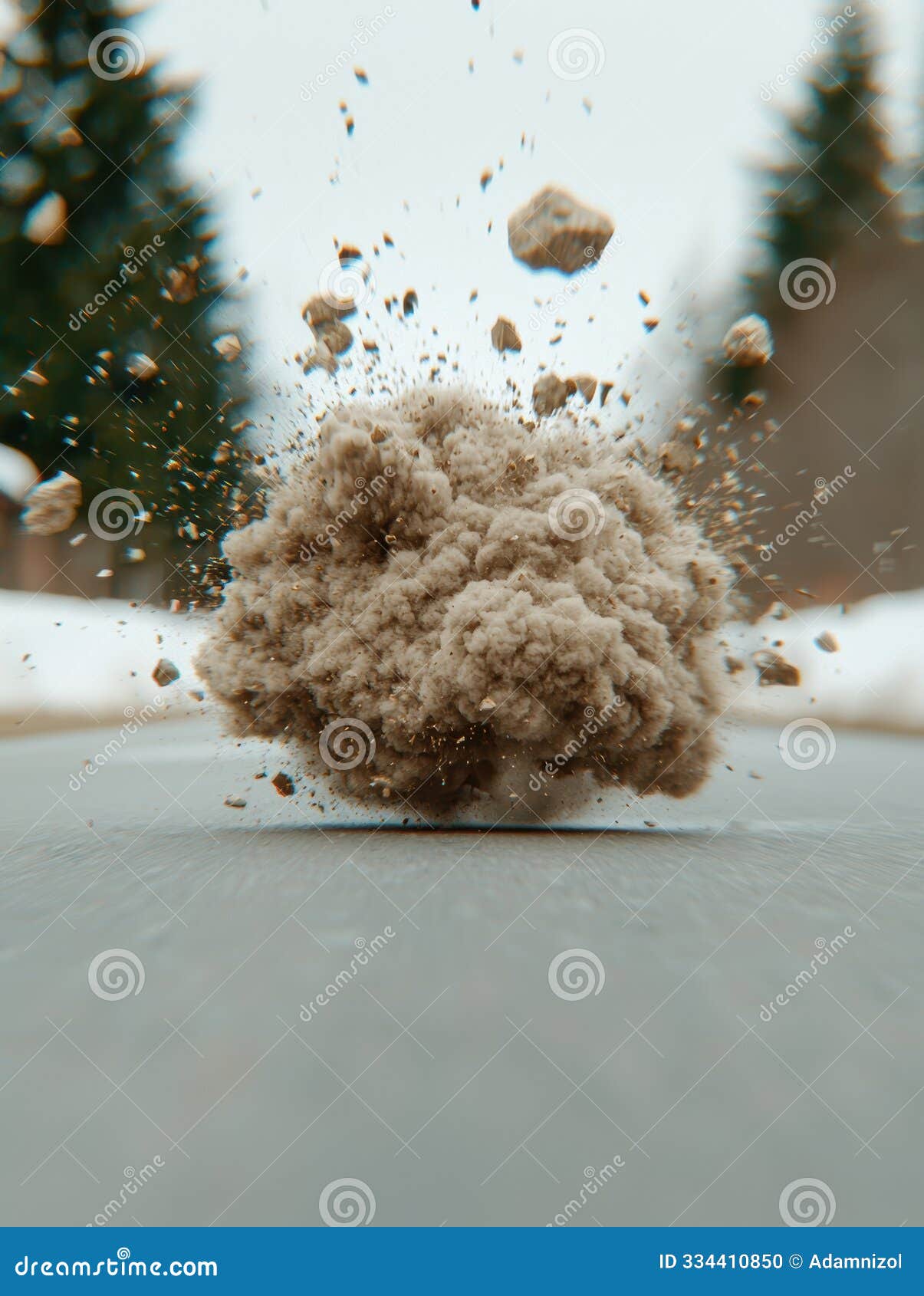 Explosive Debris Cloud in Motion Stock Illustration - Illustration of ...