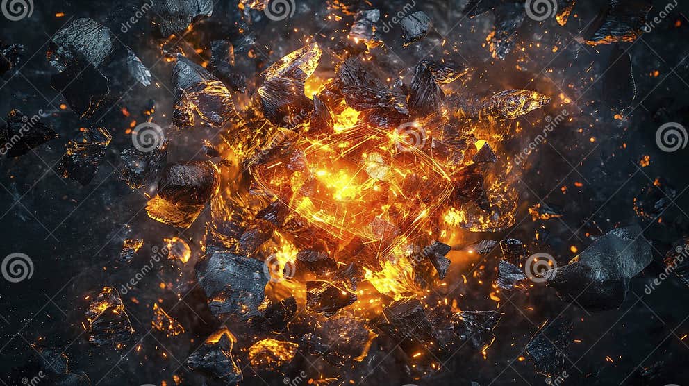 Explosive Disintegration of Central Object Abstract Environment Digital ...