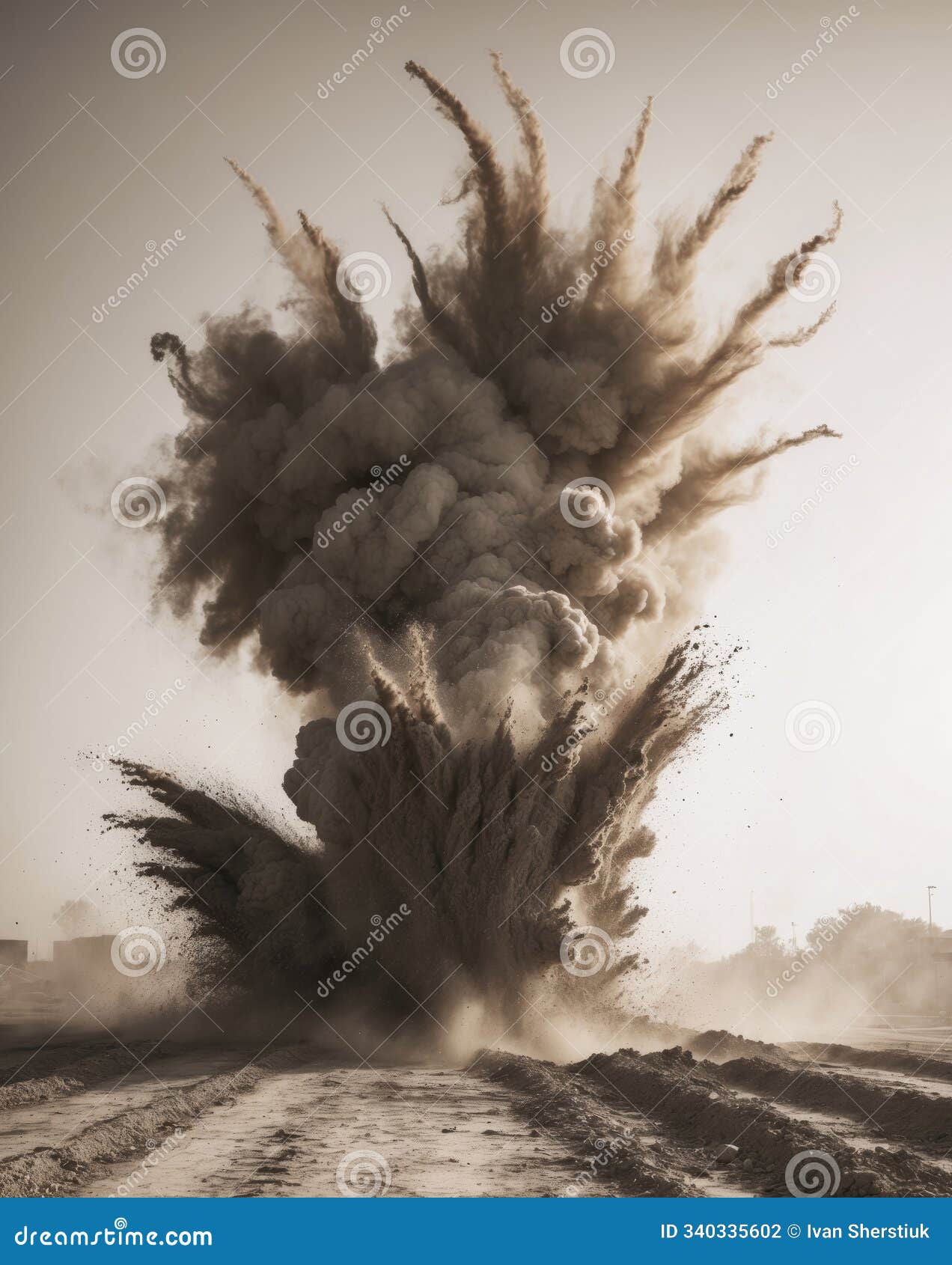 Explosive Dust Cloud Rises from the Ground during a Controlled ...