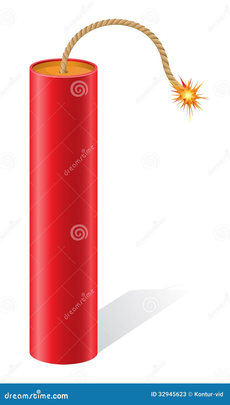 Explosive Dynamite Isolated On White Background. Dynamite Explosion ...