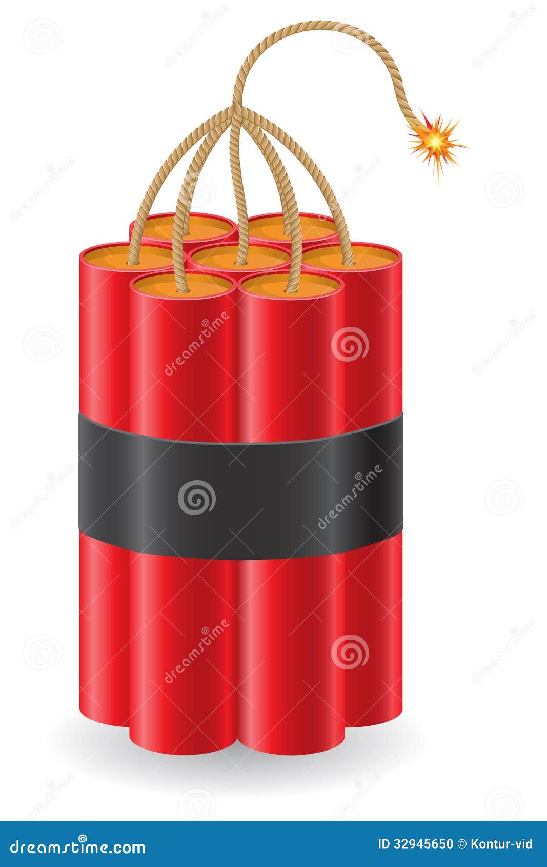 Explosive Dynamite With A Burning Fuse Vector Illu | CartoonDealer.com ...