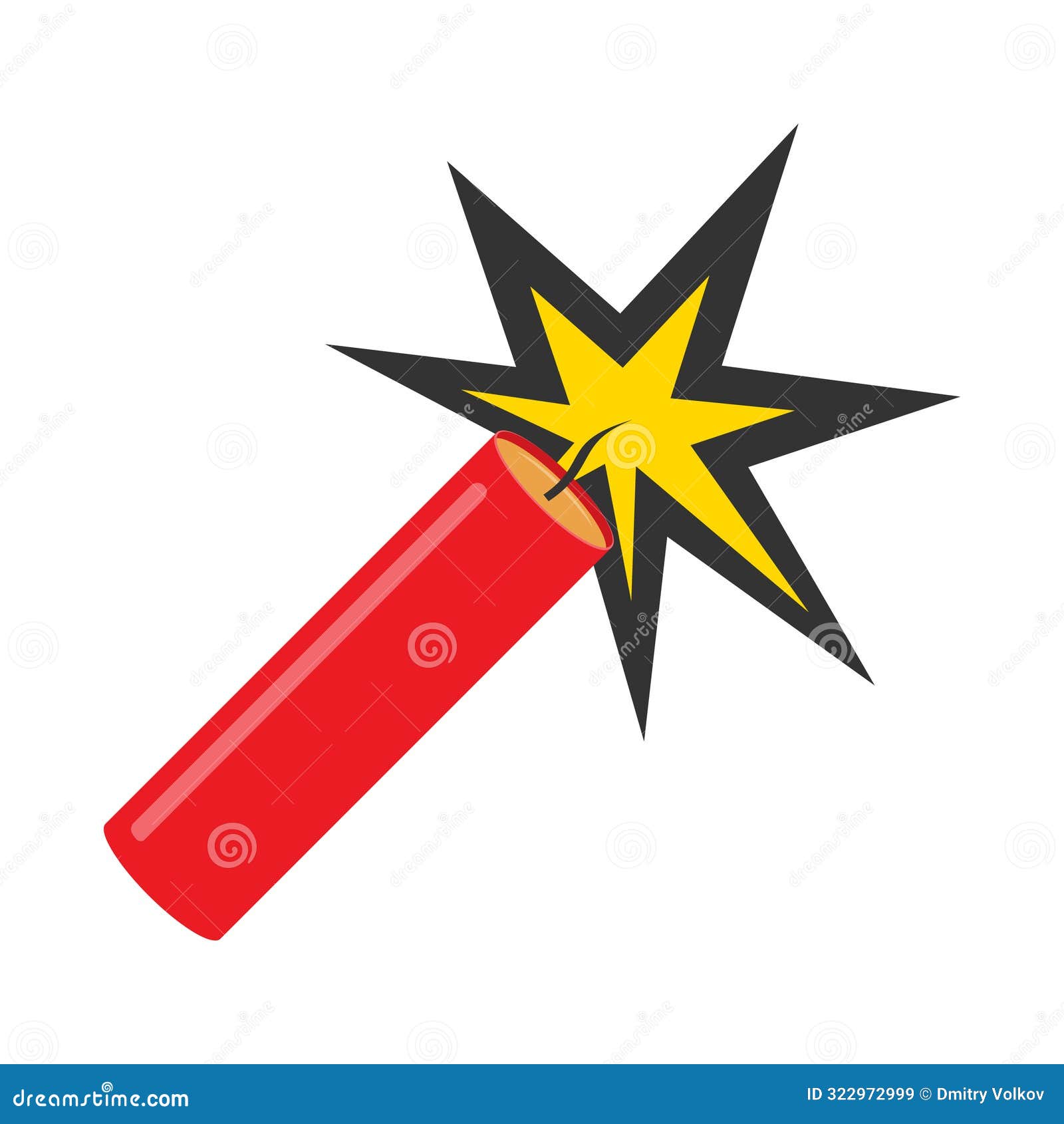 Explosive Dynamite Isolated on White Background. Dynamite Explosion Vector Icon. Vector, Cartoon ...