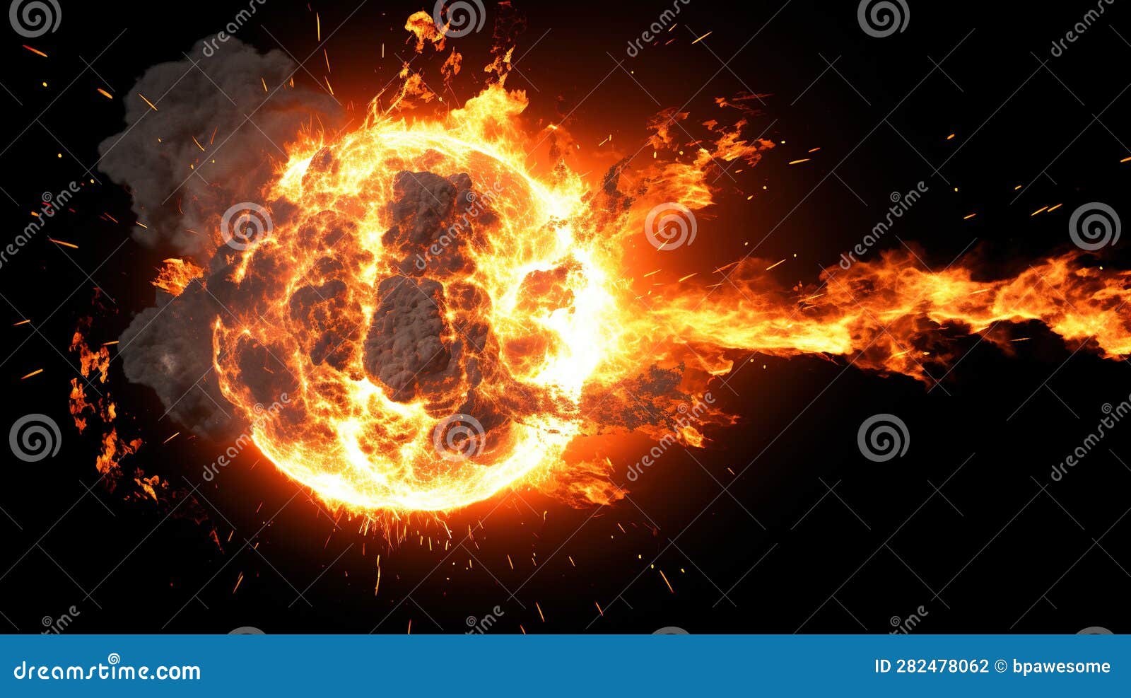 Explosive Energy: Dynamic Fireball Explosion with Fiery Flames and ...