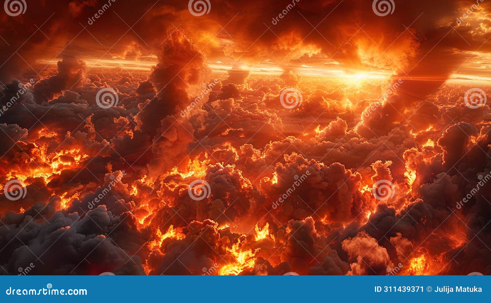 Explosive Energy of Fireball Radiates Heat and Light Stock Image ...
