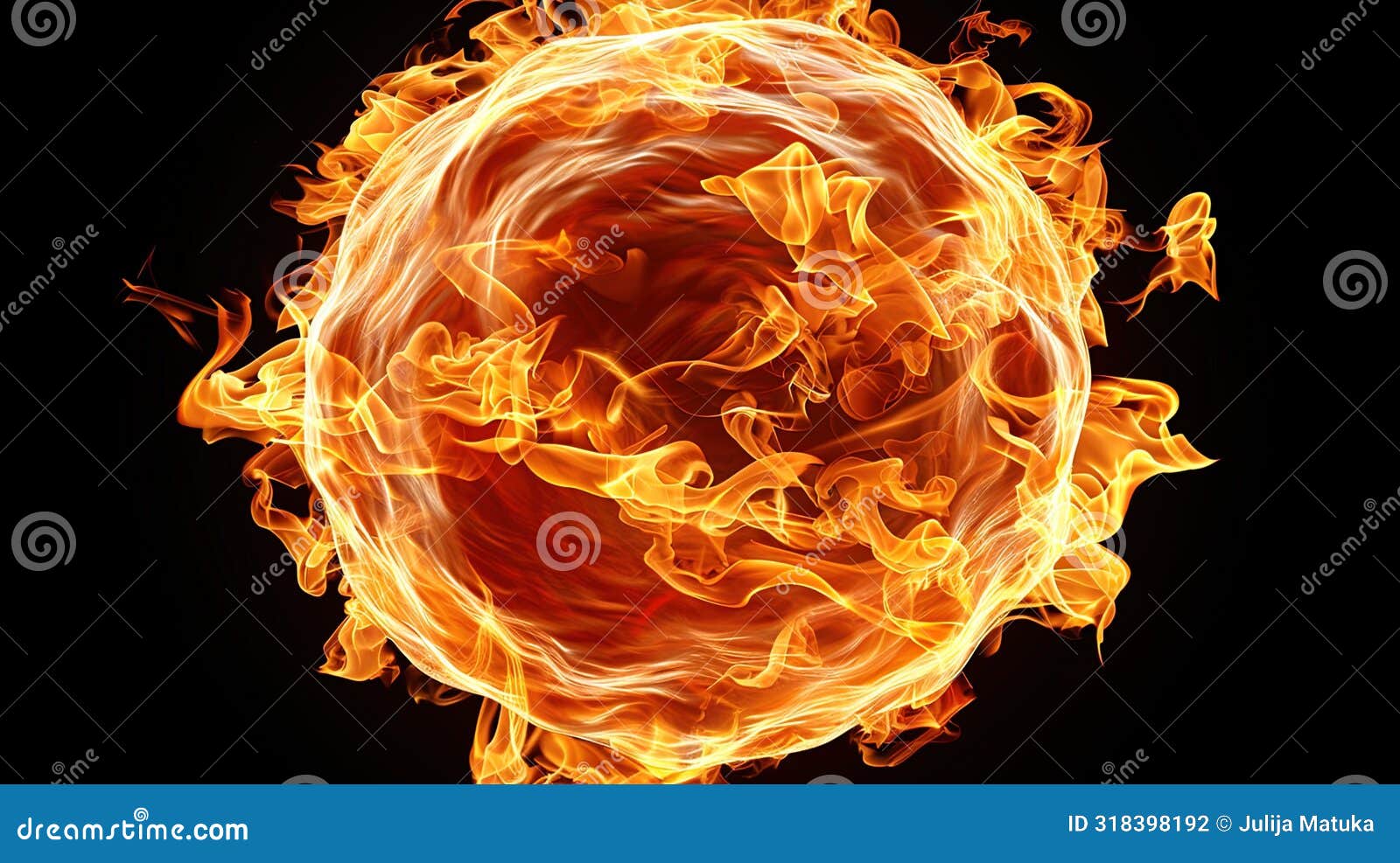Explosive Energy of Fireball Radiates Heat and Light Stock Photo ...