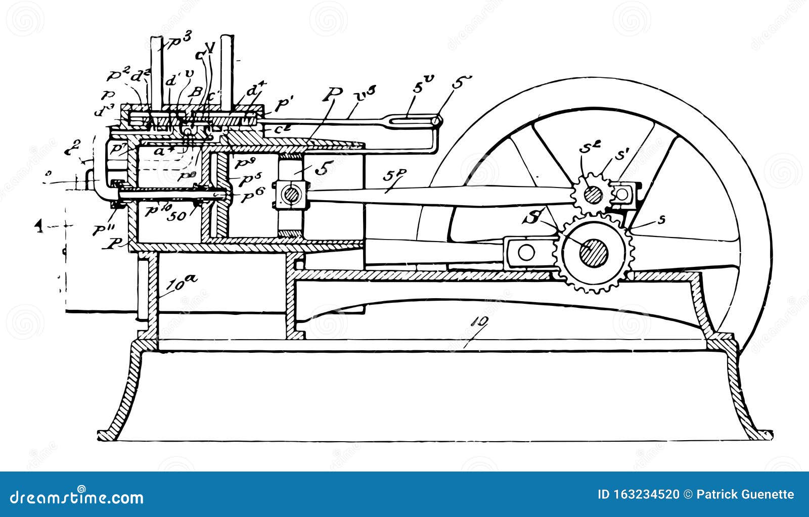 Explosive Engine Vintage Illustration Stock Vector - Illustration of ...