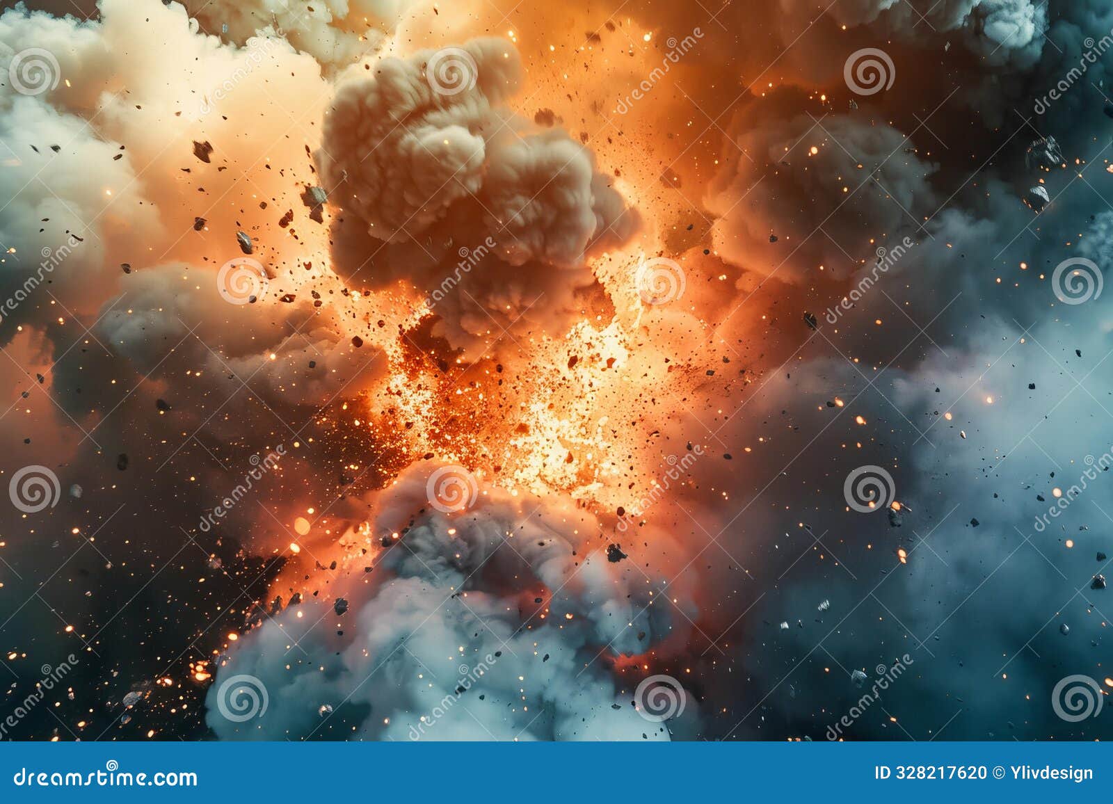 Explosive Eruption of Fire and Smoke Stock Photo - Image of clouds ...