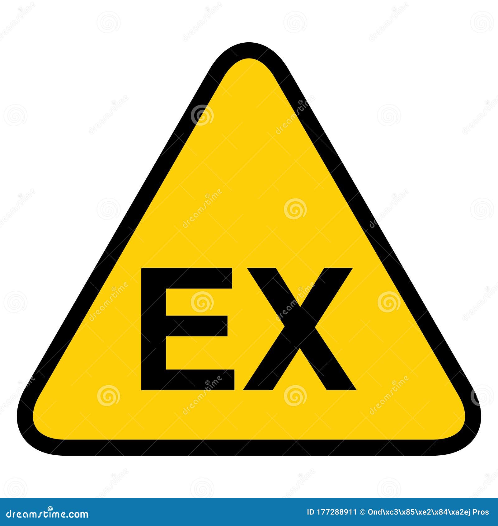 Explosive EX Icon, Danger Symbol Isolated on White Background. Vector ...