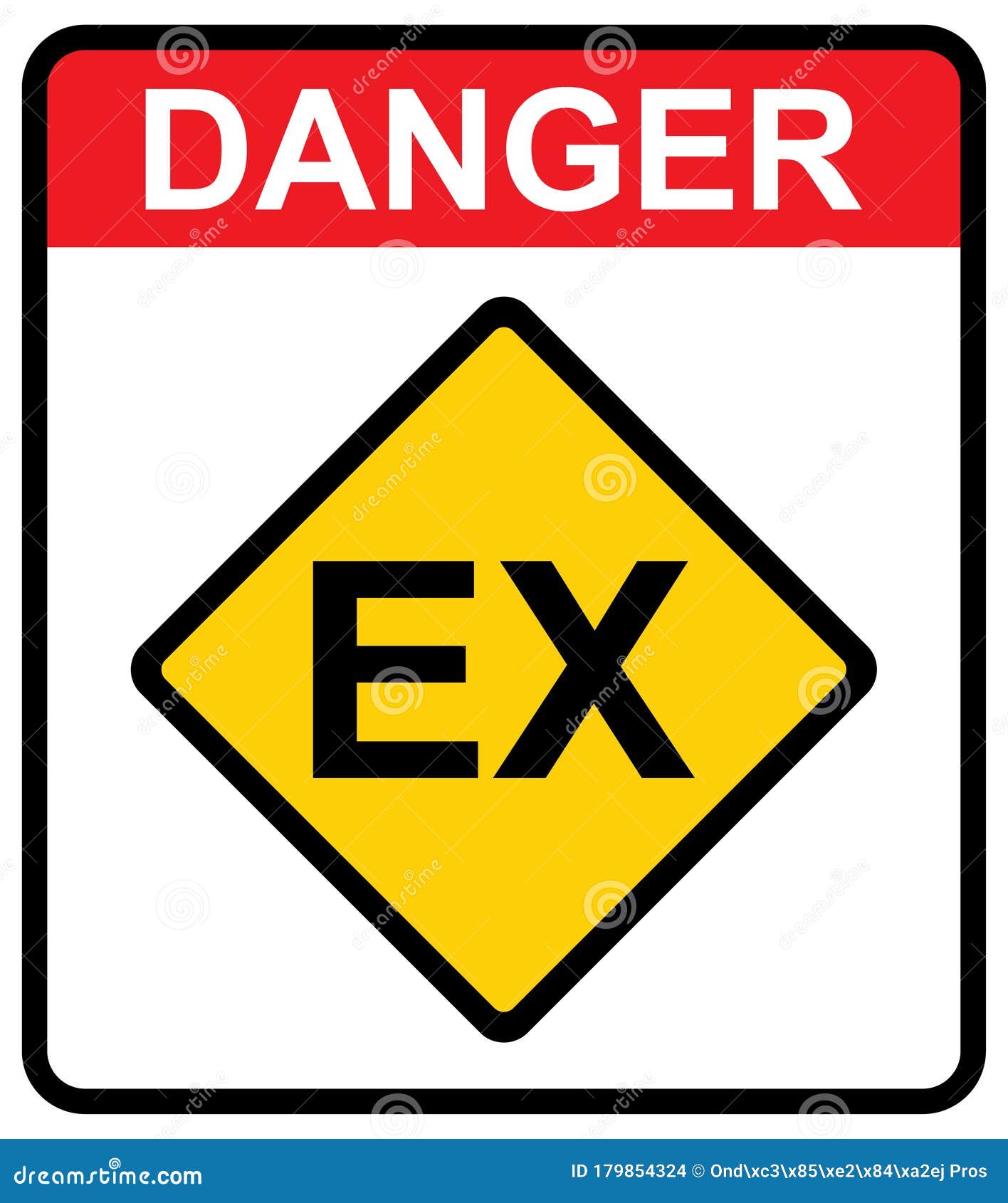 Explosive EX Icon, Danger Symbol Isolated on White Background. Vector ...