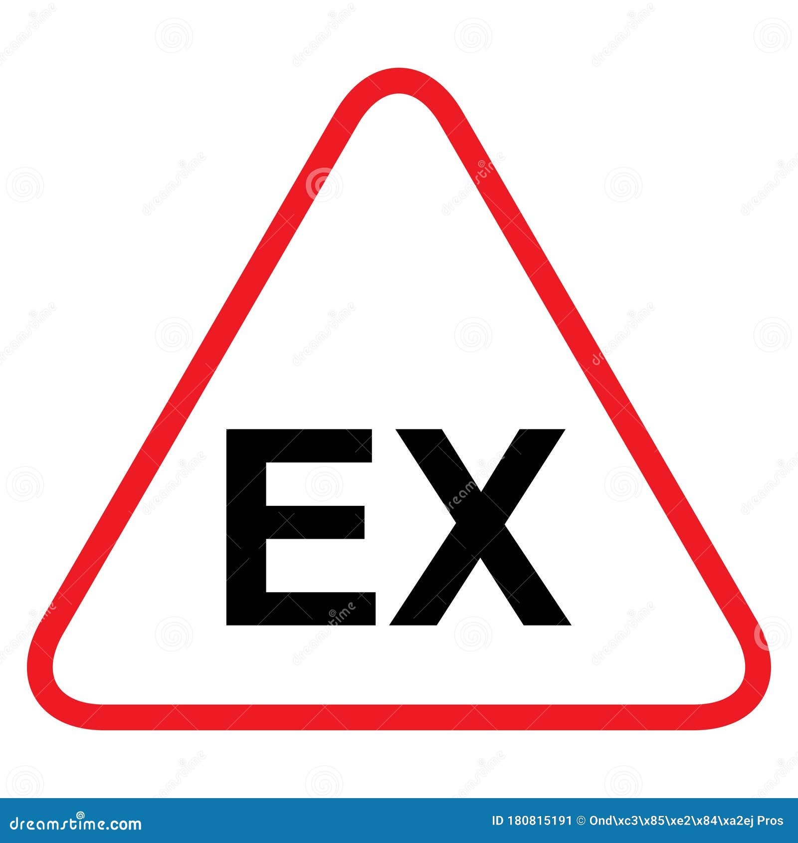 Explosive EX Icon, Danger Symbol Isolated on White Background. Vector ...