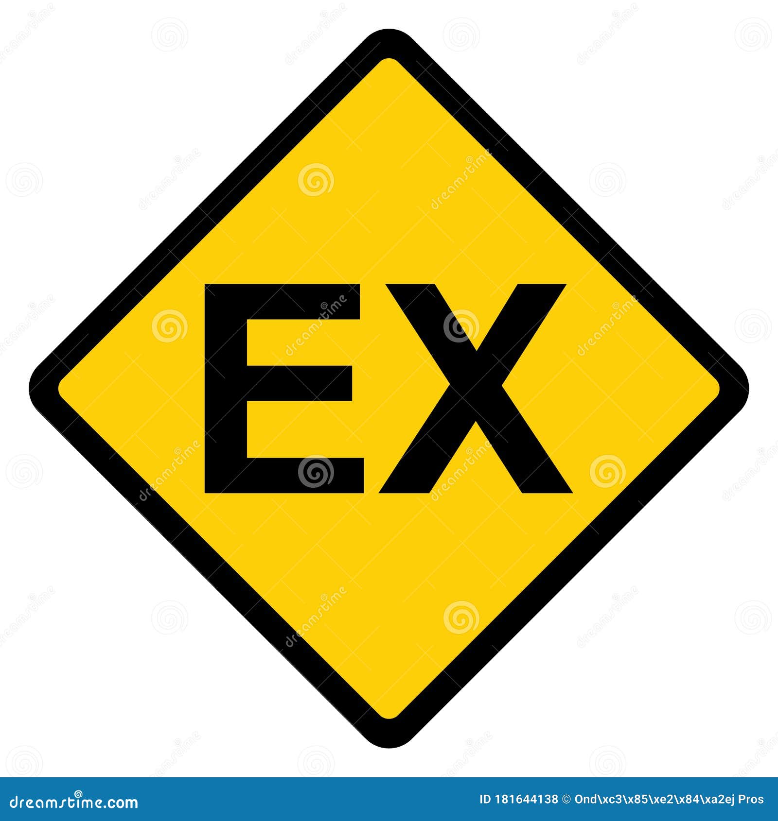 Explosive EX Icon, Danger Symbol Isolated on White Background. Vector ...