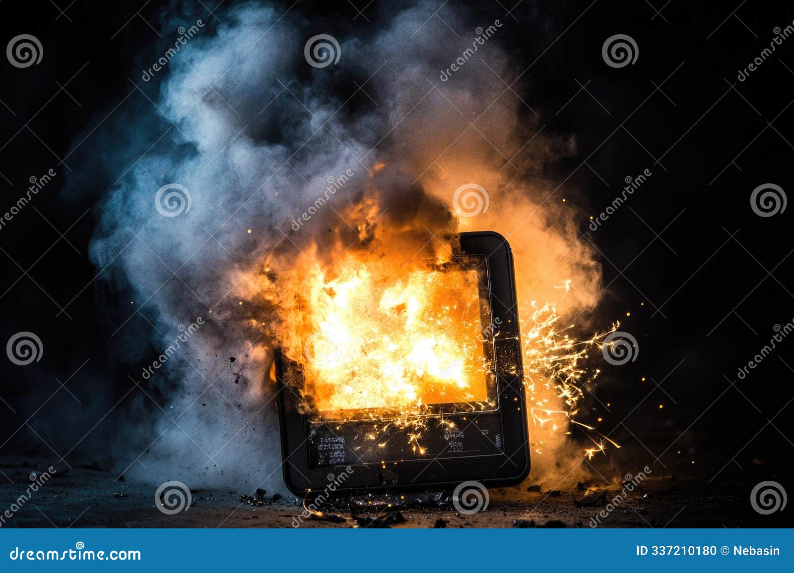 Explosive Failure: a Dramatic Explosion Captured in Action Stock Photo ...