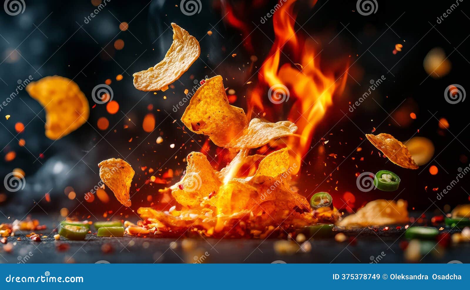 Explosive Fiery Eruption Displaying Lava And Glowing Particles In A ...