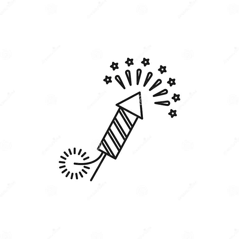 Explosive Fire Cracker Icon Flat Line Symbol Set Stock Illustration ...