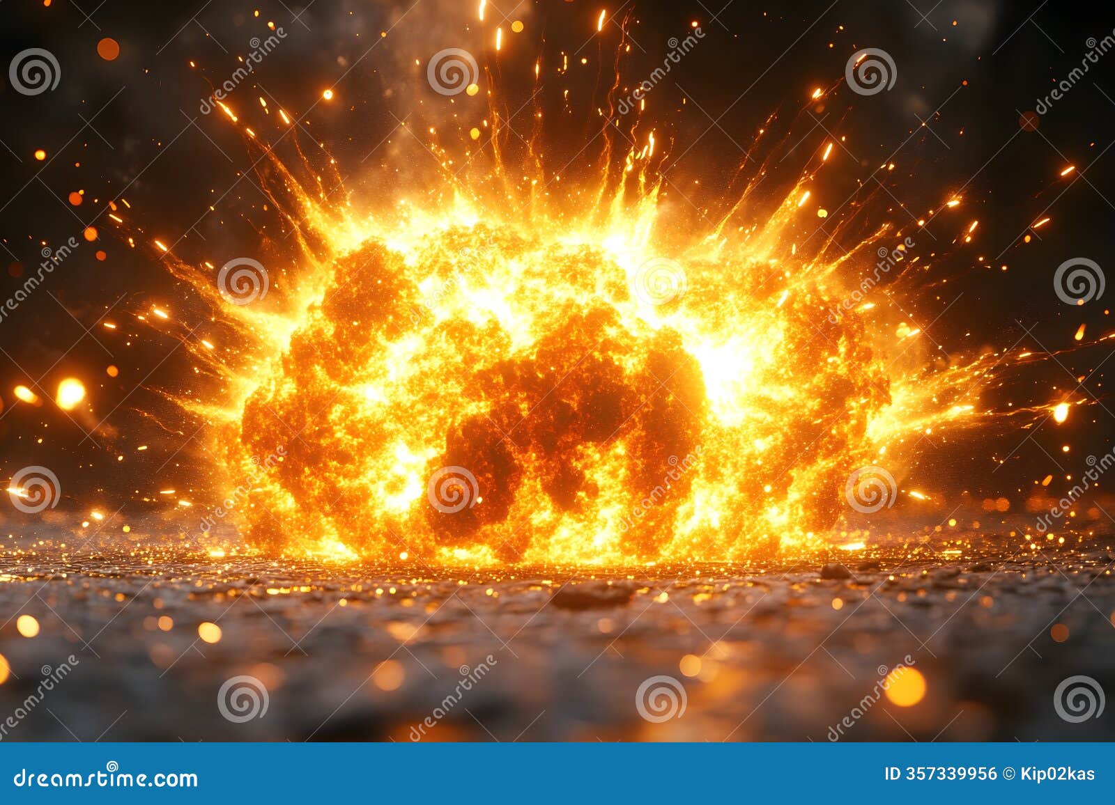 Explosive Fireball Eruption: Intense Flames and Sparks for Action ...