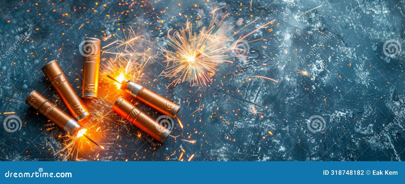 Explosive Firework Celebration, Sparks and Smoke Display on Dark ...