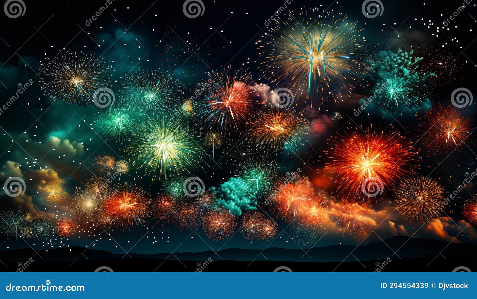 Explosive Firework Display Ignites Vibrant Celebration in the Night ...