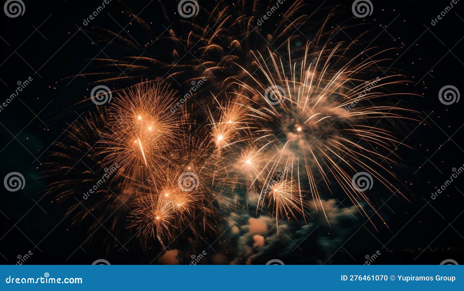Explosive Firework Display Igniting Vibrant Celebration Night Generated ...