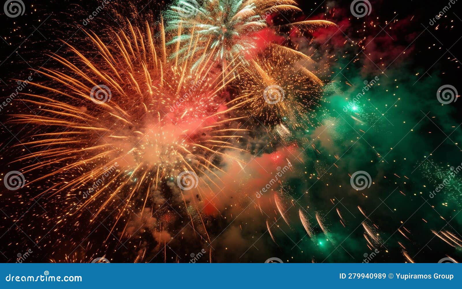 Explosive Fireworks Ignite the Night Sky in Vibrant Colors Generated by ...