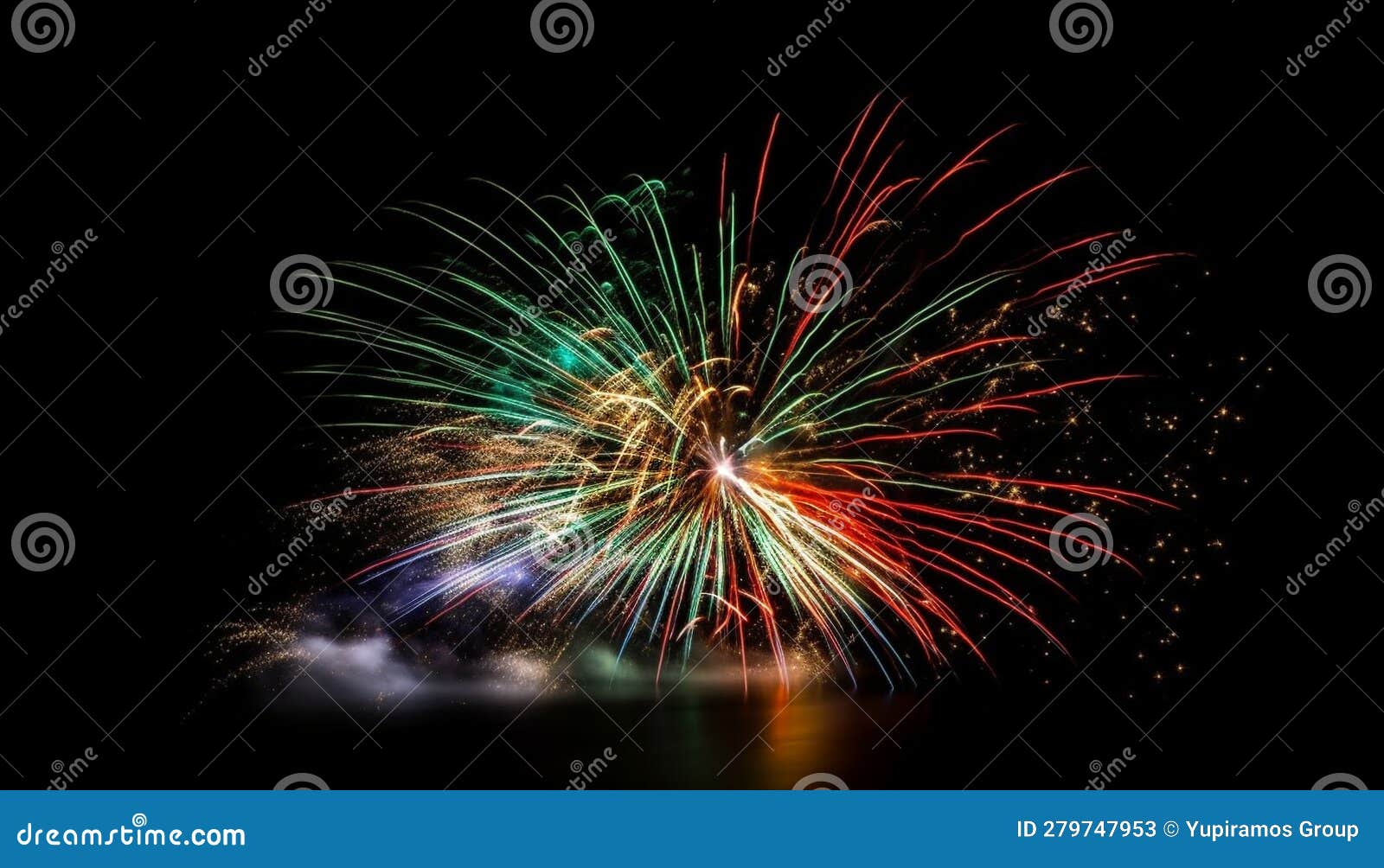 Explosive Fireworks Light Up the Dark Night Sky in Celebration ...