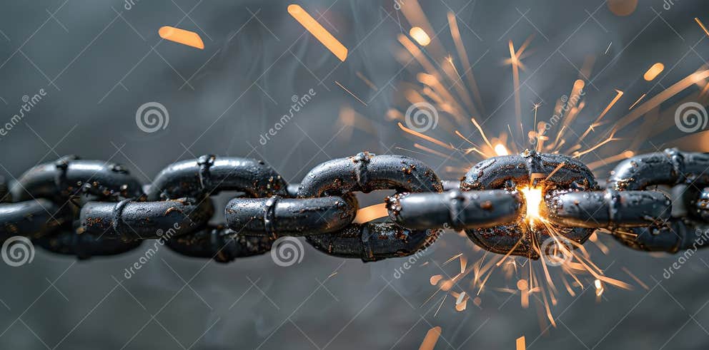 With an Explosive Force, the Chain Snaps, Symbolizing the Liberation ...