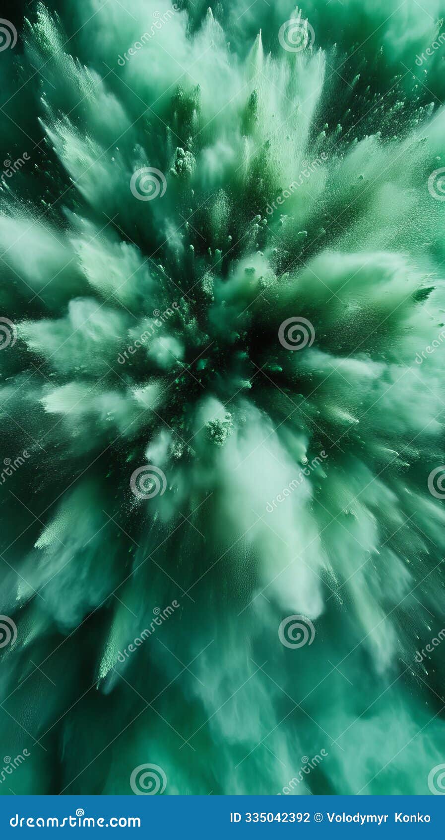Explosive Green Color Burst, Dynamic Abstract Art. Energy Explosion ...