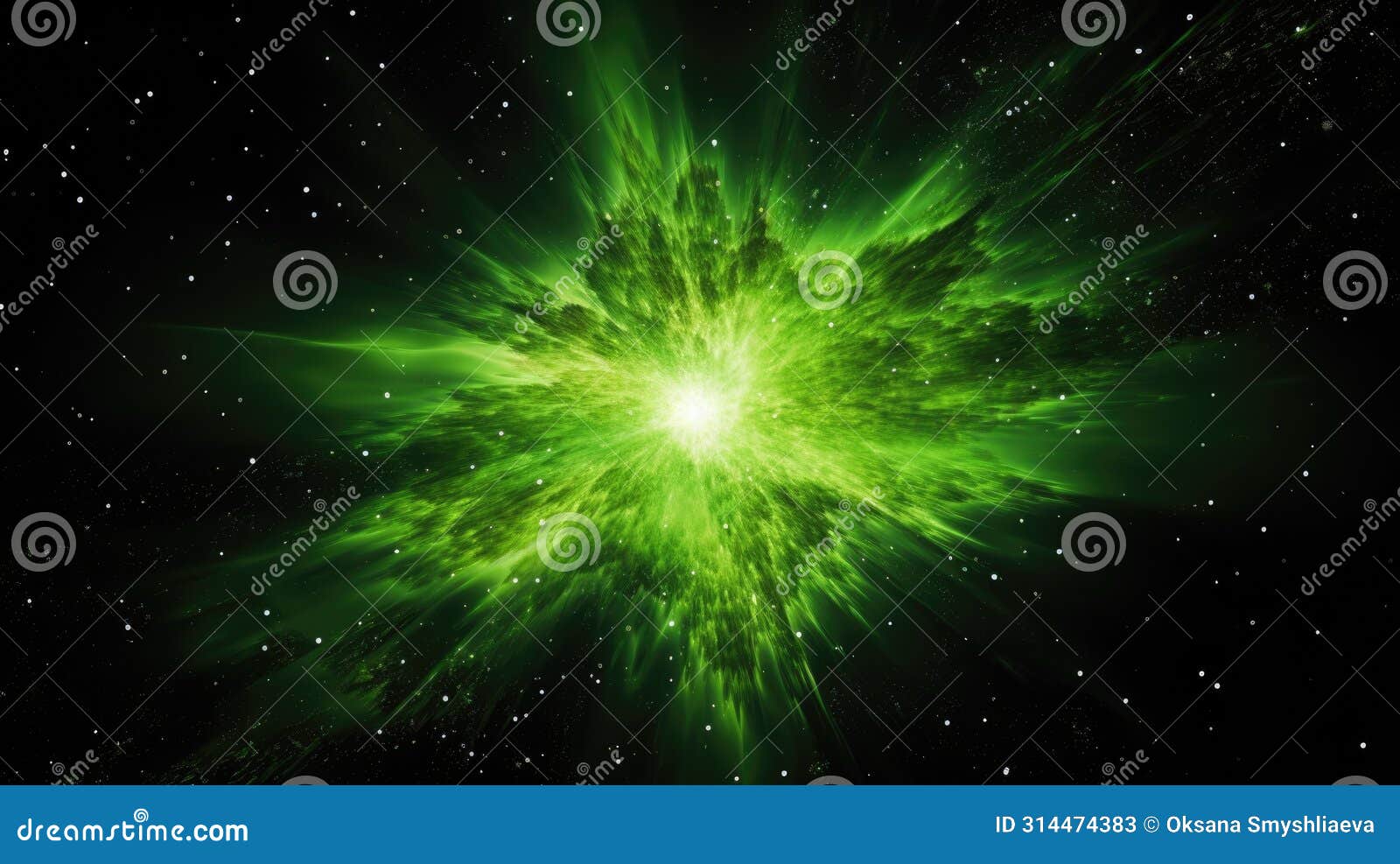 Explosive Green Supernova Burst in Space Stock Image - Image of ...