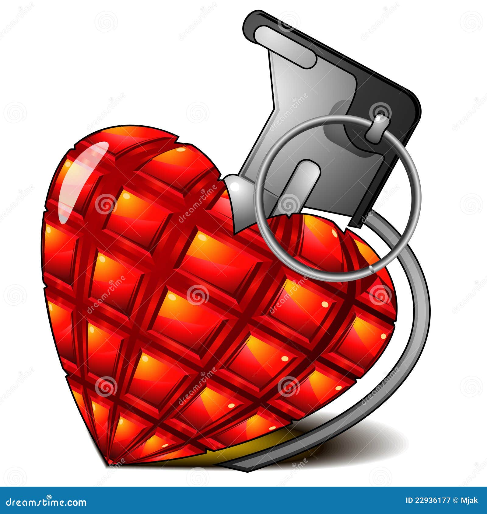 Explosive heart stock vector. Illustration of grenade - 22936177