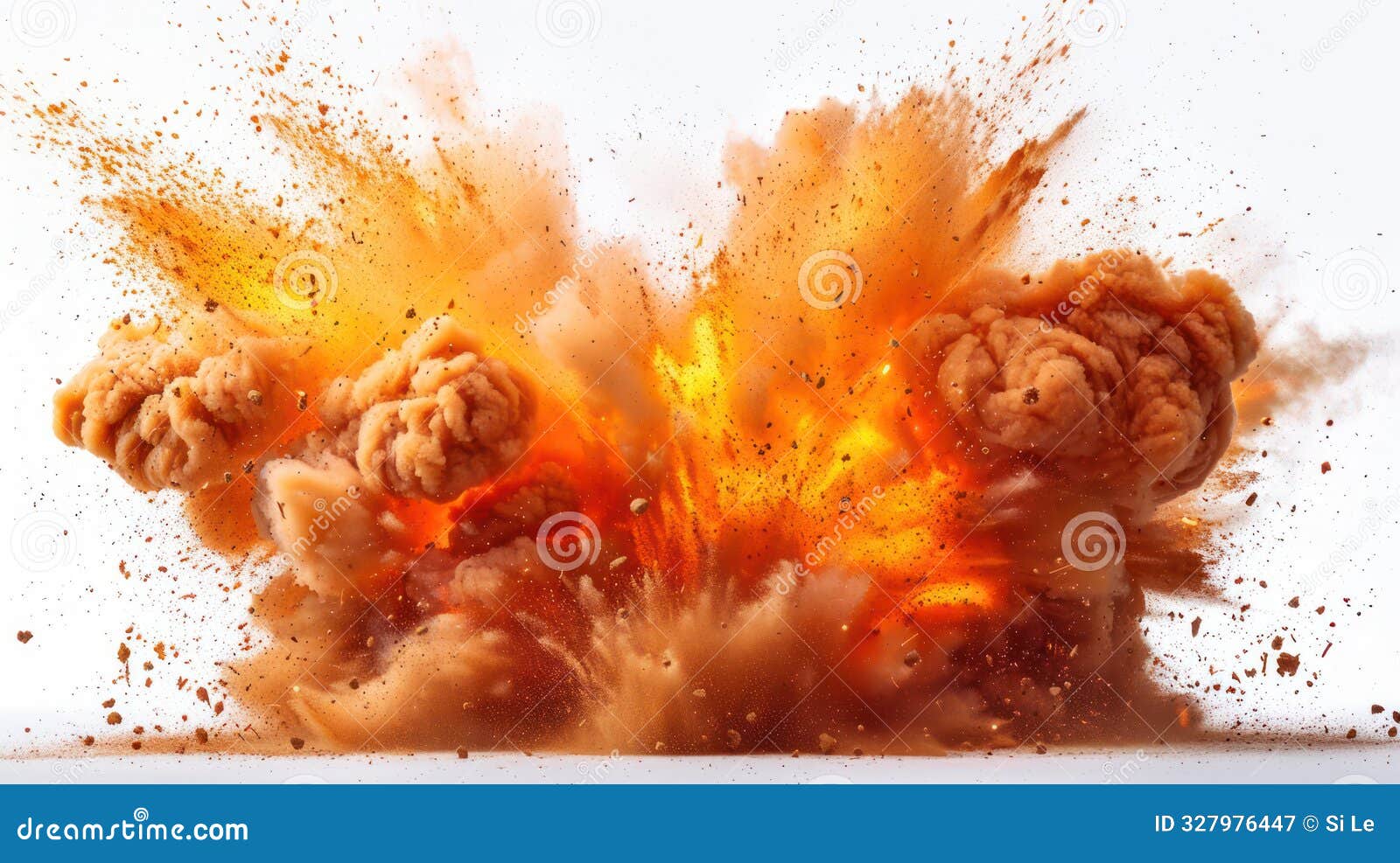 Explosive Impact: Massive Blast on White Background Stock Illustration ...