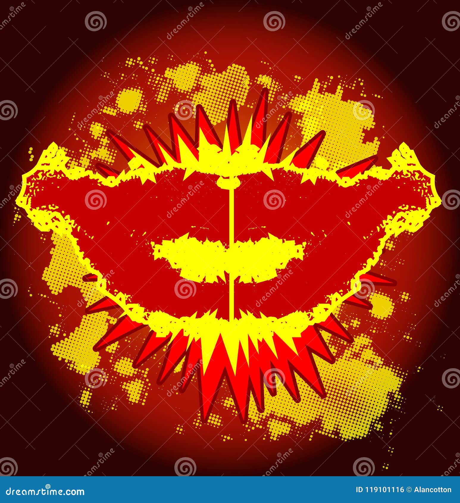 Explosive Kiss stock vector. Illustration of flash, artwork - 119101116