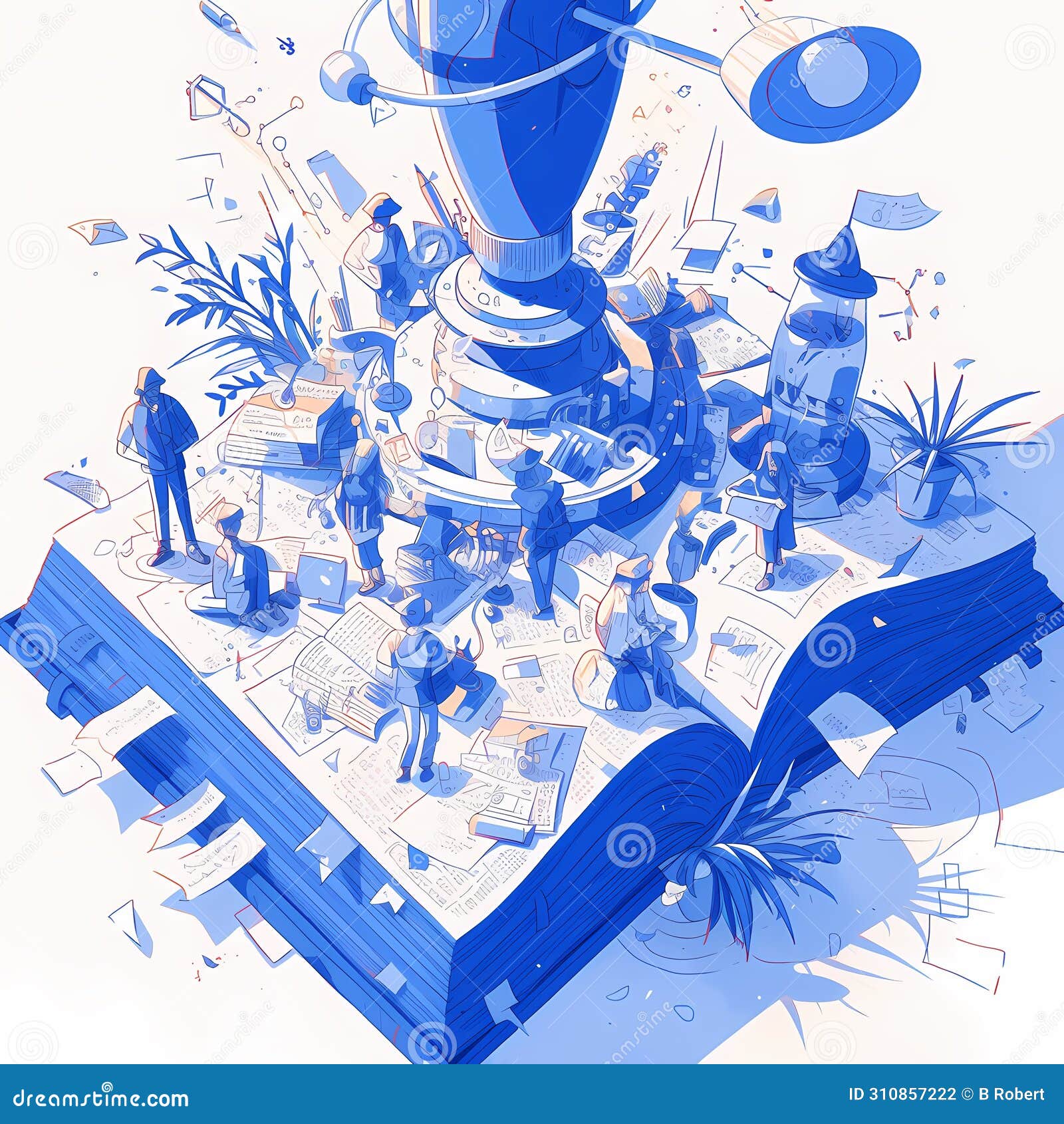 Explosive Knowledge: an Illustrated Book Cover Stock Illustration ...