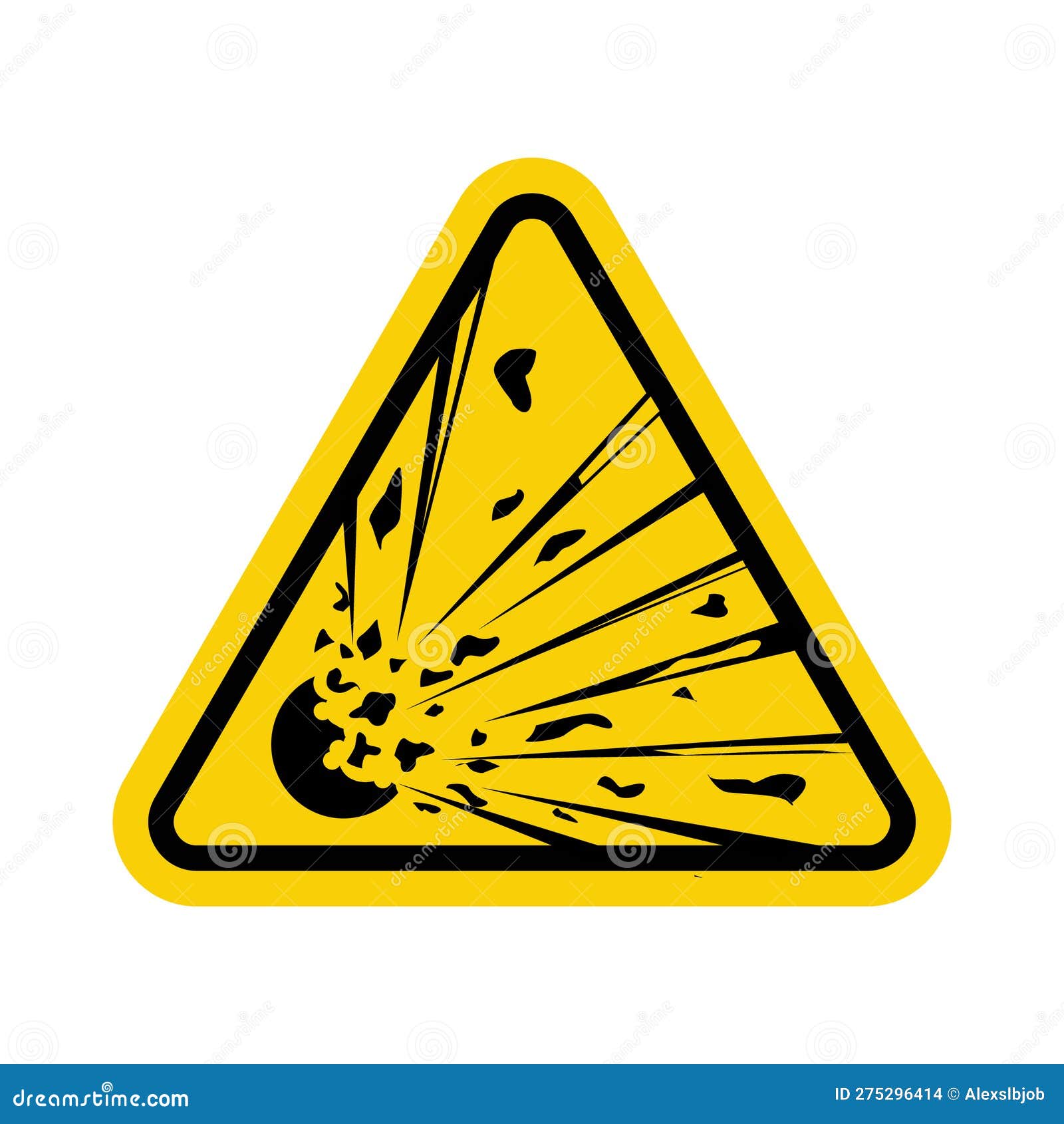 Explosive Materials Sign. Explosives Warning Sign. Yellow Triangle Sign ...