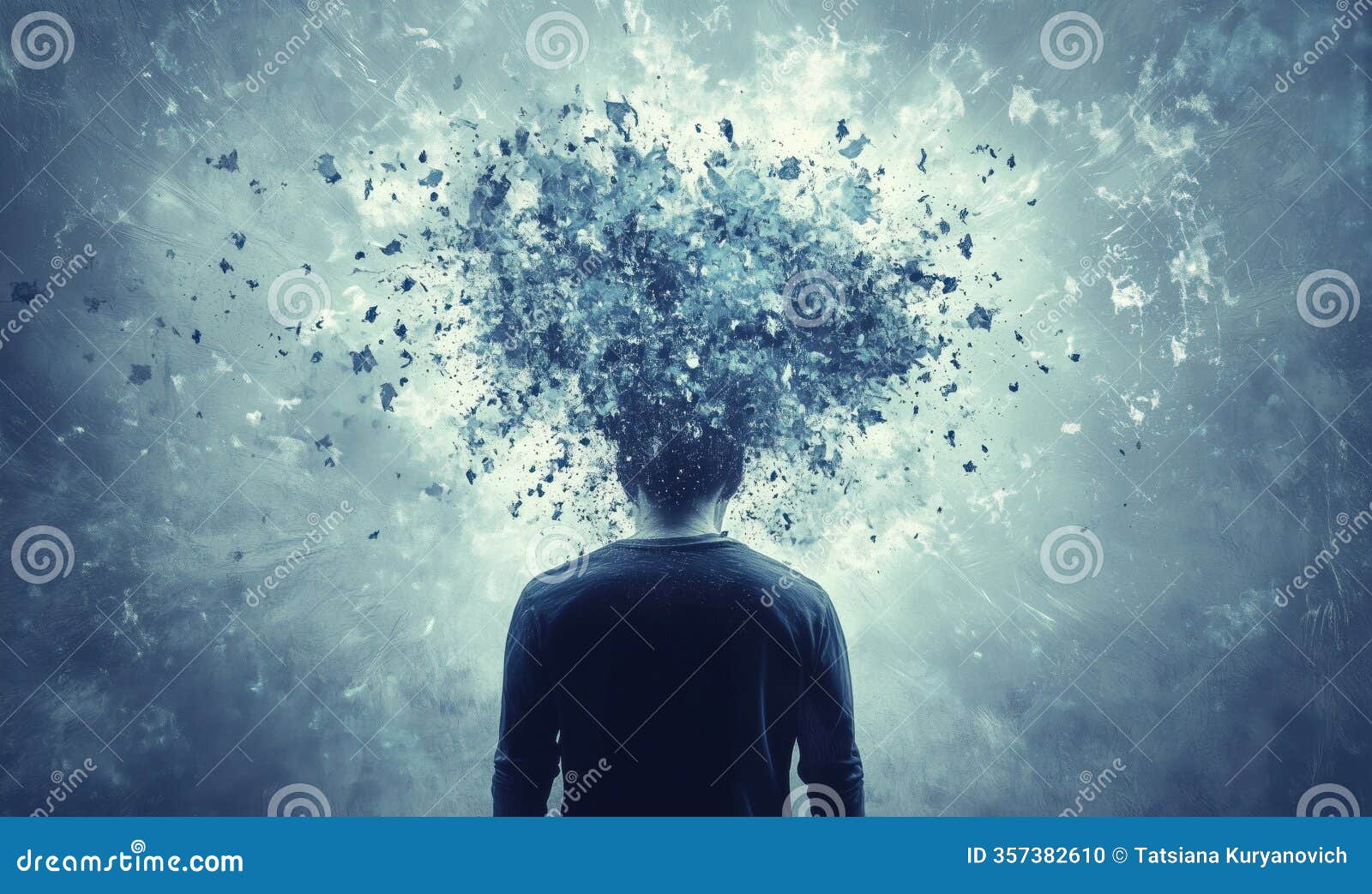Explosive Mind Concept Depicting Fragmentation of Thoughts and Ideas ...