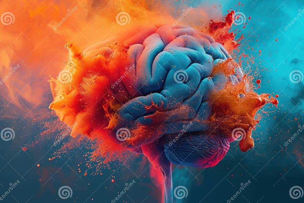 Explosive Mind: Creative Brain Concept Stock Illustration ...