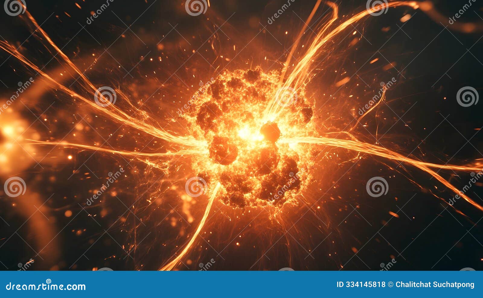 Explosive Nuclear Fission Process Releasing Energy in Bright Waves of ...