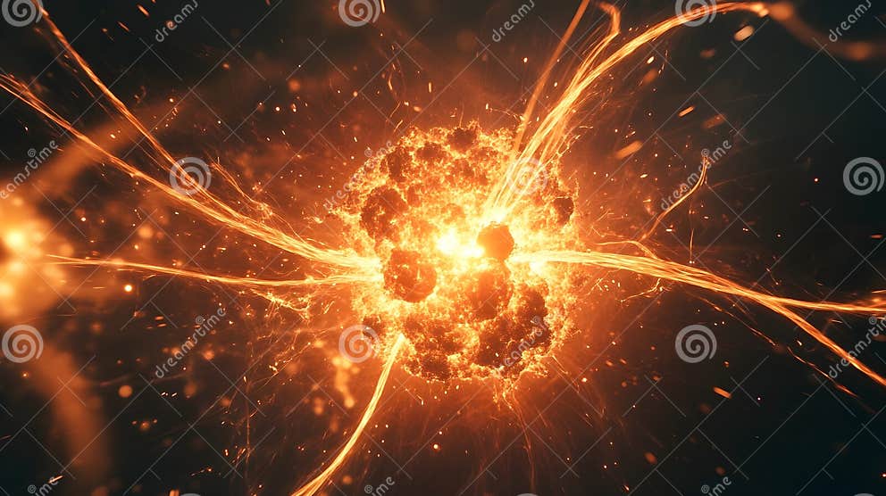 Explosive Nuclear Fission Process Releasing Energy in Bright Waves of ...